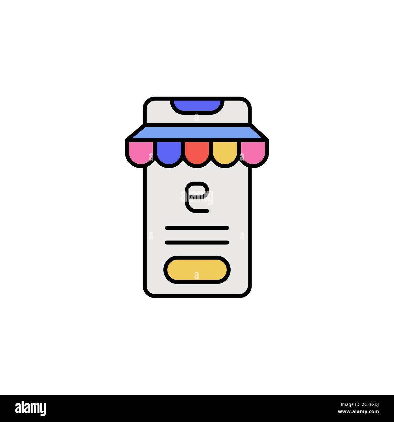 E-commerce smartphone, button, store color vector icon Stock Vector ...