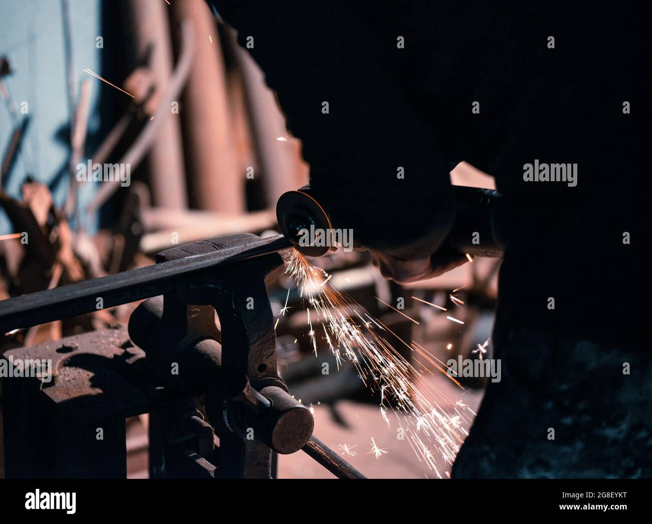 Male hand cuts circular hi-res stock photography and images - Alamy
