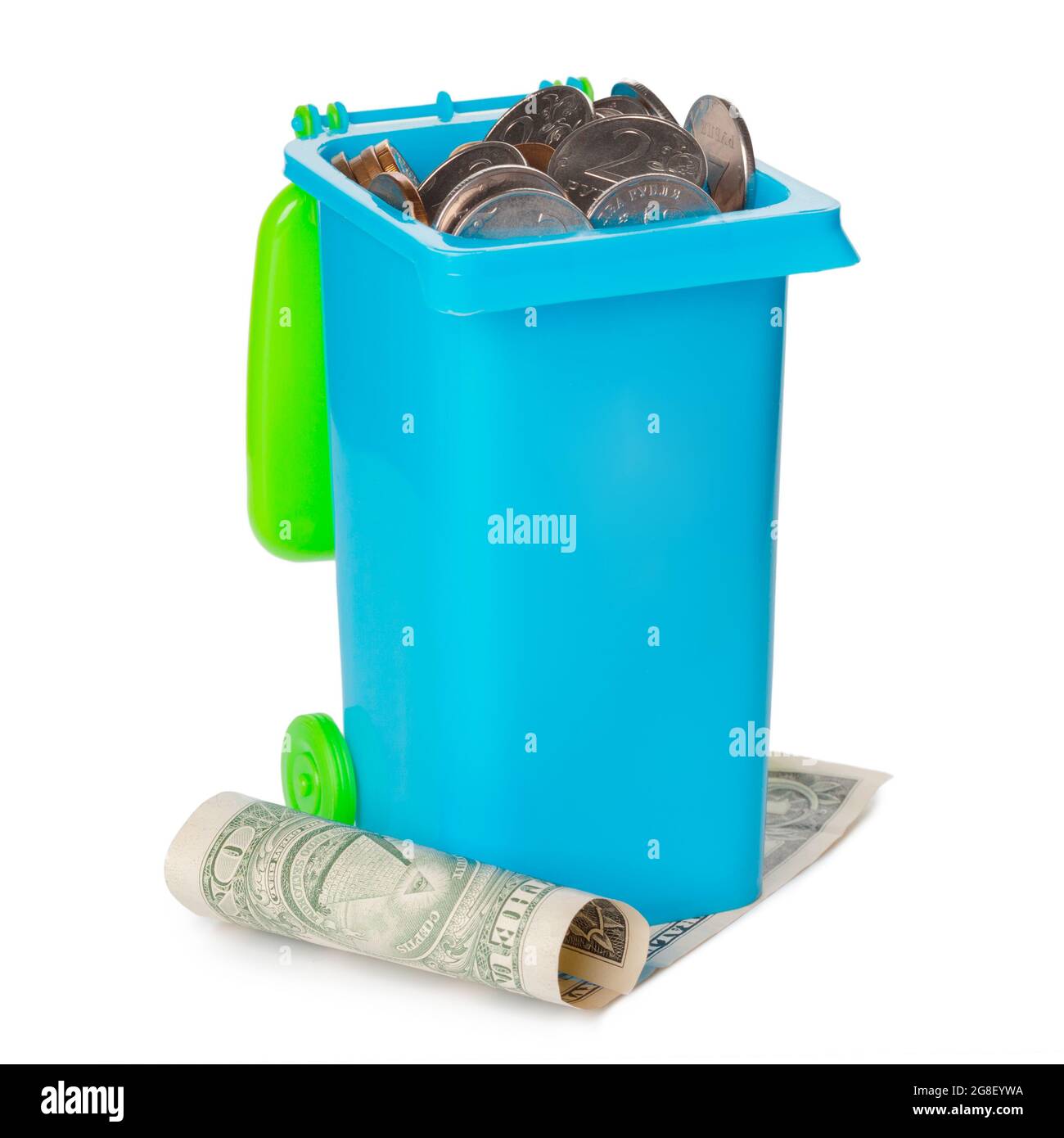 Blue lid waste bin Cut Out Stock Images & Pictures - Alamy