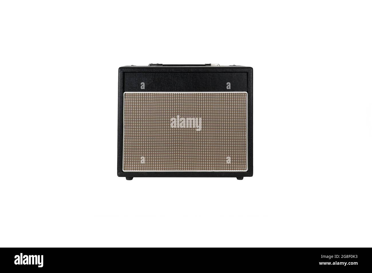 black guitar amplifier isolated on white background Stock Photo - Alamy