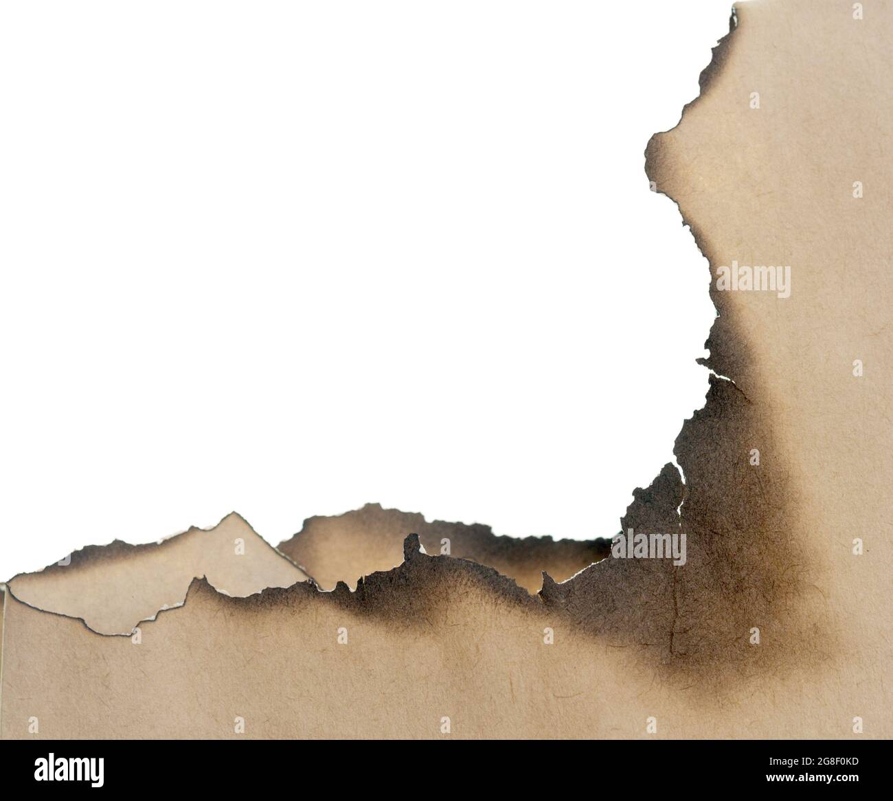 Burnt paper isolated on white background Stock Photo - Alamy
