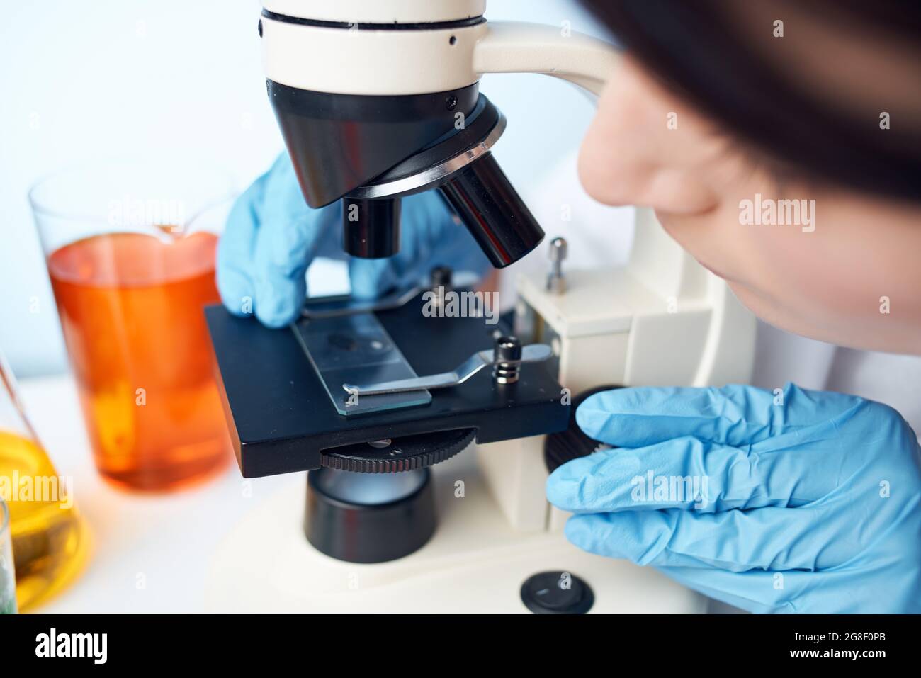 laboratory diagnostics microscope research science work Stock Photo - Alamy