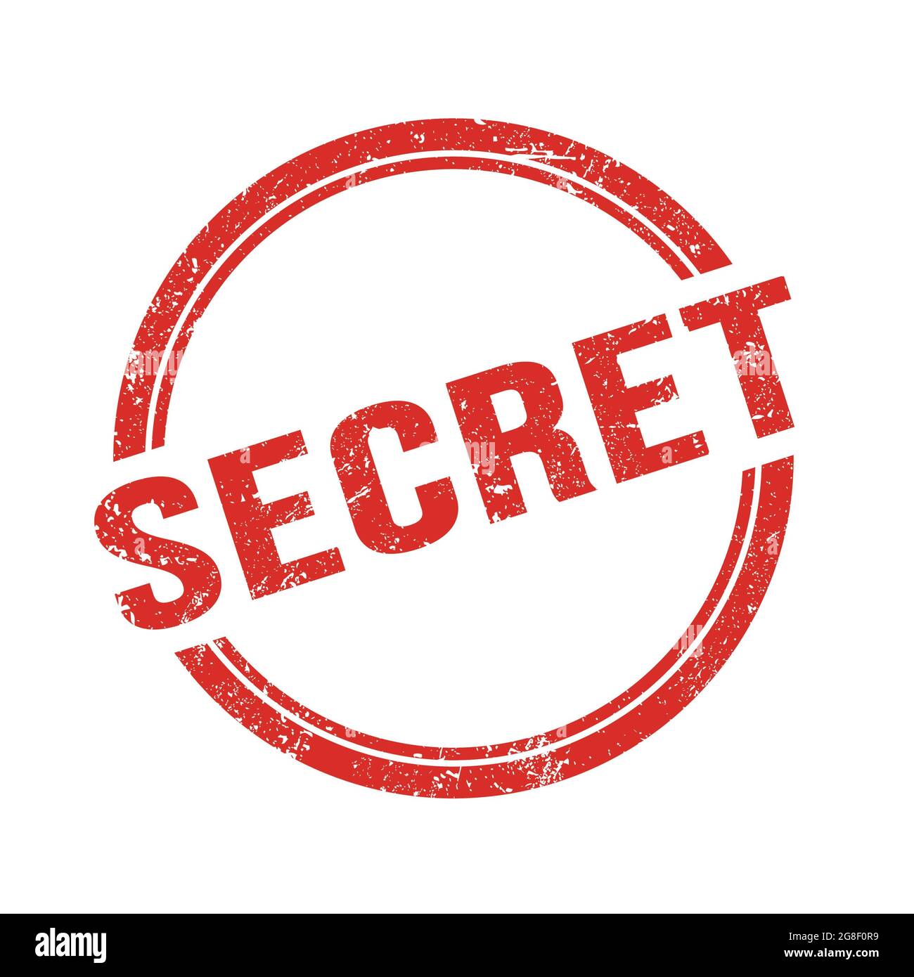 SECRET text written on red grungy vintage round stamp Stock Photo - Alamy