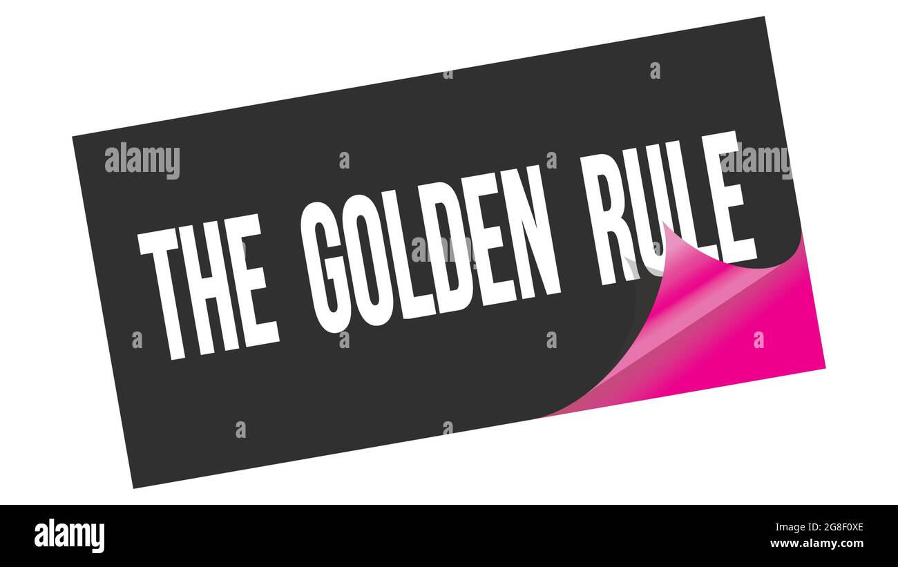 THE GOLDEN RULE text written on black pink sticker stamp Stock Photo ...