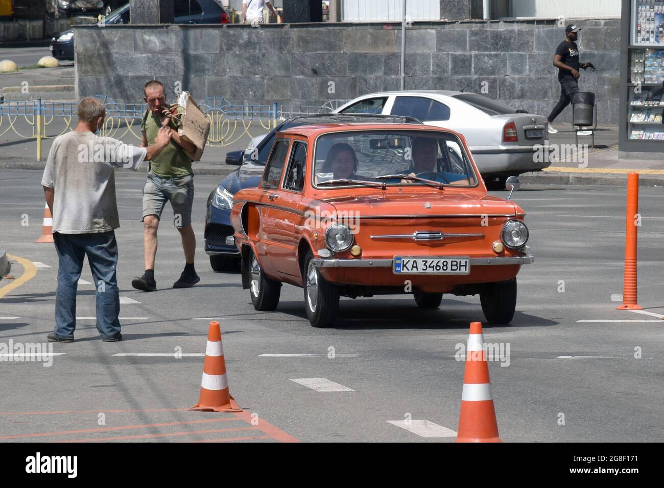 KYIV, UKRAINE - JULY 17, 2021 - The vehicles taking part in the show of ...