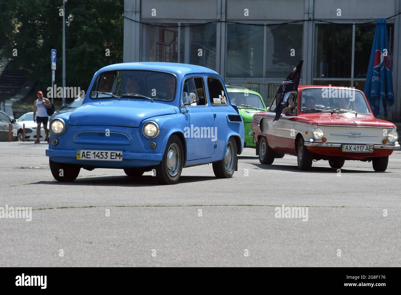 KYIV, UKRAINE - JULY 17, 2021 - The show of the 1960-1994 ZAZ cars ...