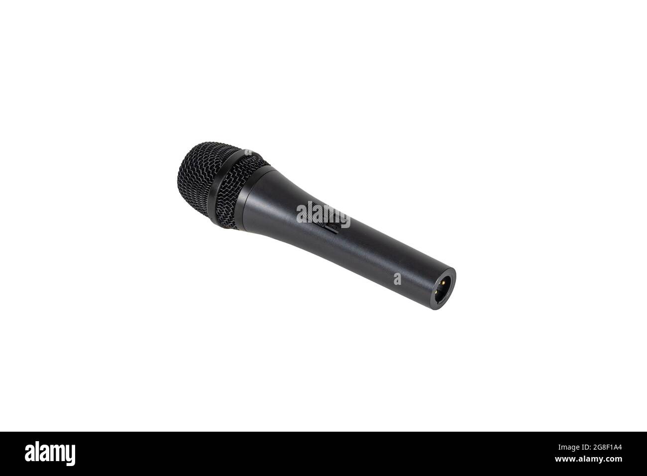 black Studio microphone isolated on white background Stock Photo - Alamy