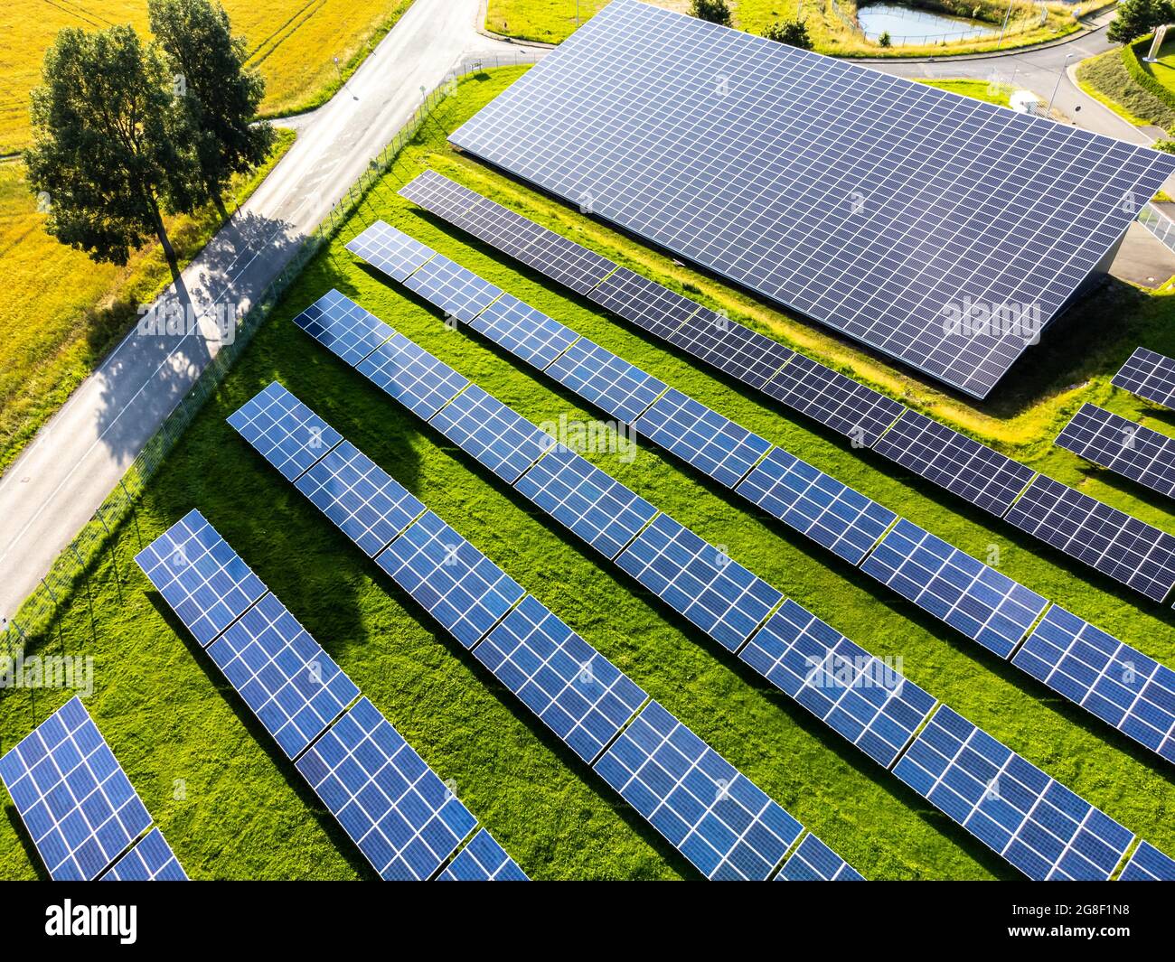 Aerial view of a solar park Stock Photo - Alamy