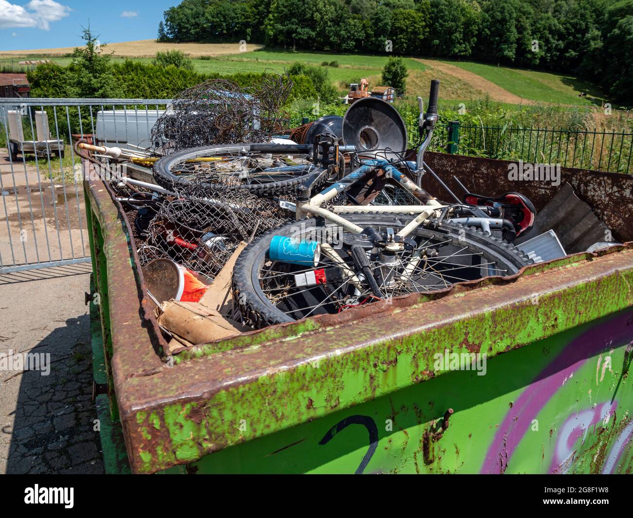 Container with scrap metal for recycling Stock Photo - Alamy