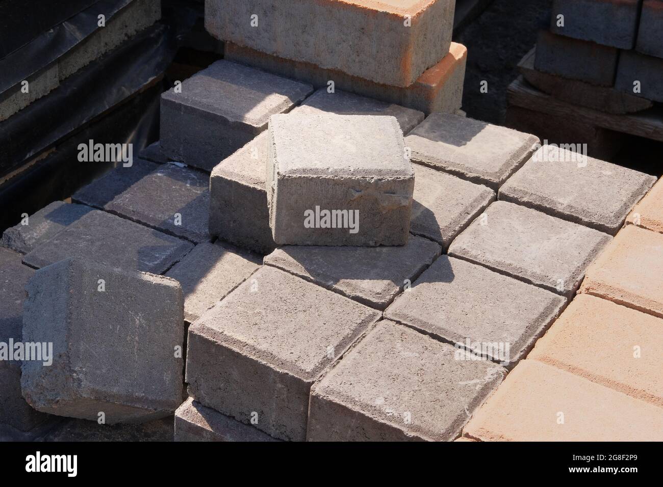 Construction of sidewalks. Building materials for construction of ...