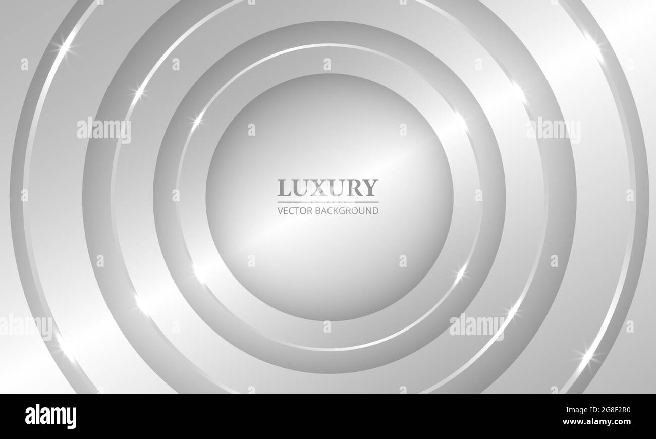 Luxury 3d silver abstract geometric vector background with metallic ...
