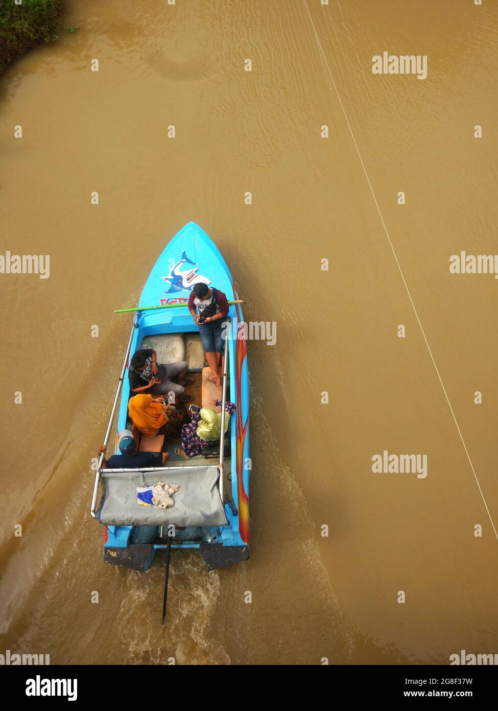 SOLO, INDONESIA - Mar 24, 2019: A traditional boat of Indonesia called ...