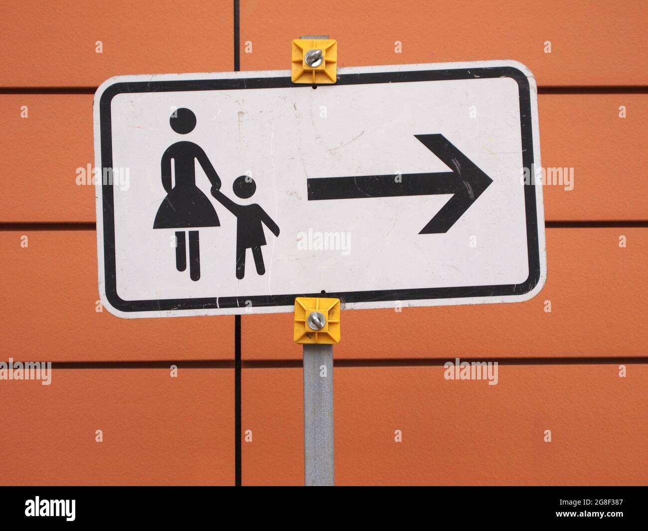 Closeup of a street sign for pedestrians in Germany Stock Photo - Alamy