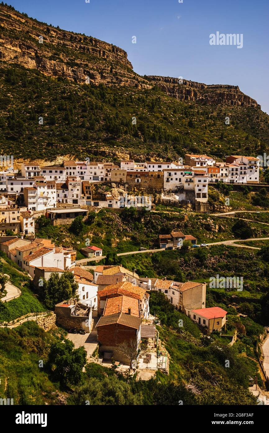 CHULILLA, SPAIN - Jan 22, 2021: A beautiful view of the village of ...