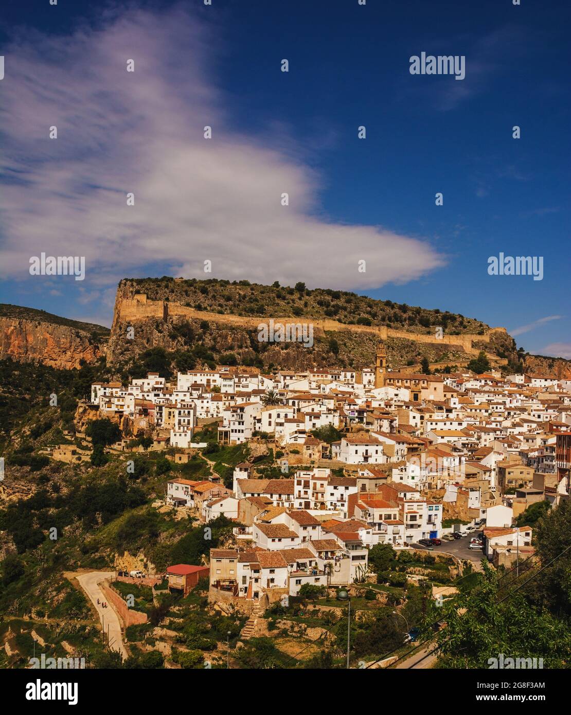CHULILLA, SPAIN - Jan 22, 2021: A beautiful view of the village of ...