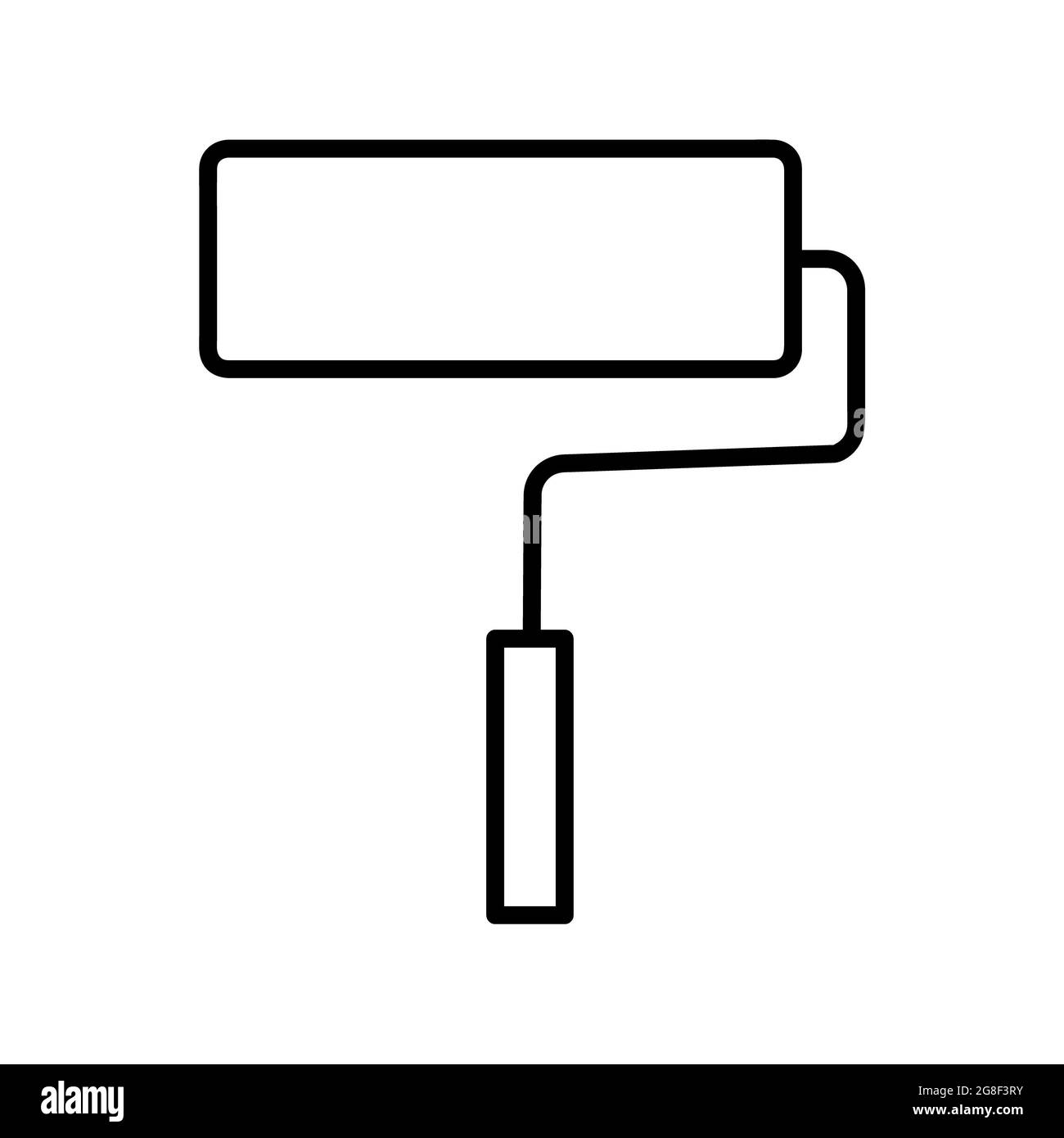 Paint roller flat icon. Pictogram for web. Line stroke. Isolated on ...