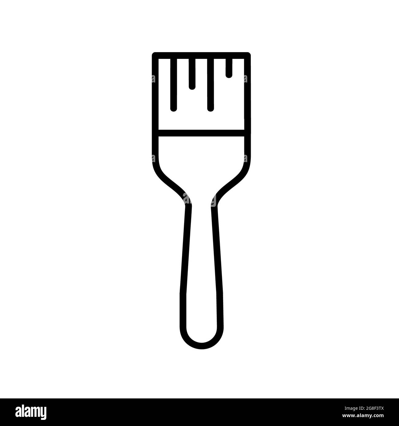 Brush flat icon. Pictogram for web. Line stroke. Isolated on white ...