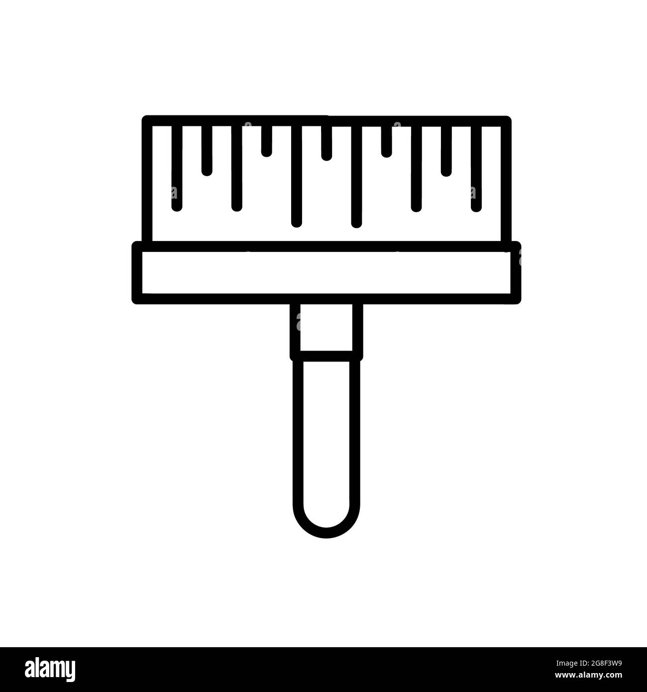 Brush flat icon. Pictogram for web. Line stroke. Isolated on white ...