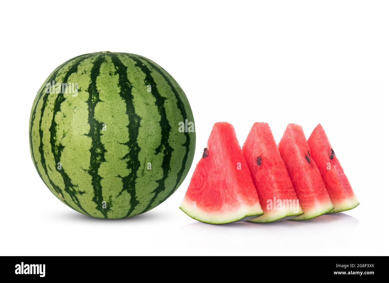Watermelon and slice watermelon isolated on white background Stock ...