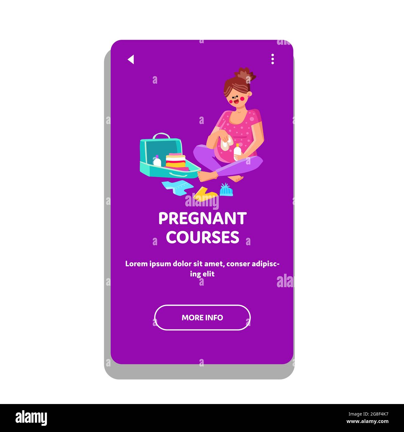 Pregnant Courses Learning Young Mother Vector Stock Vector Image & Art ...