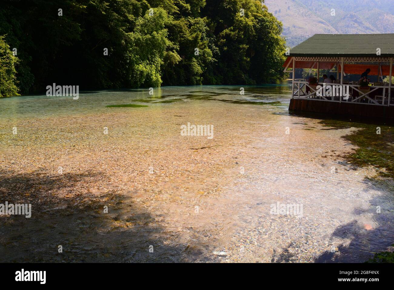 The lagoon originating from the Blue Hole, a water spring. Muzine ...
