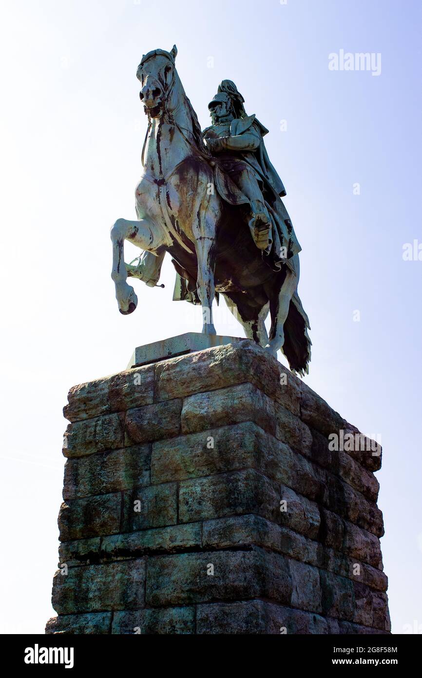 Equestrian statue of Emperor Wilhelm I Stock Photo - Alamy