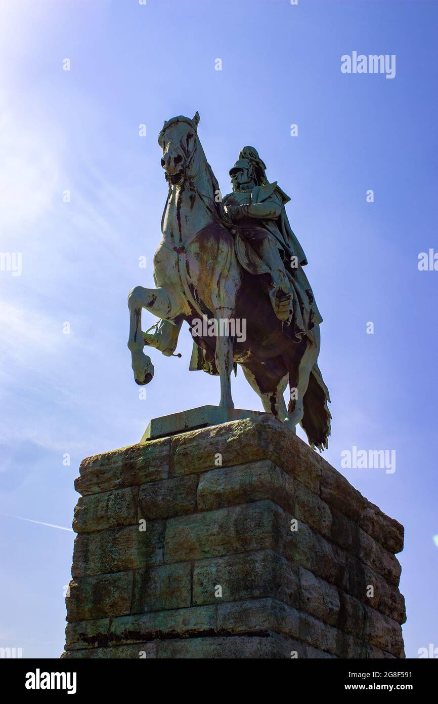Equestrian statue of Emperor Wilhelm I Stock Photo - Alamy