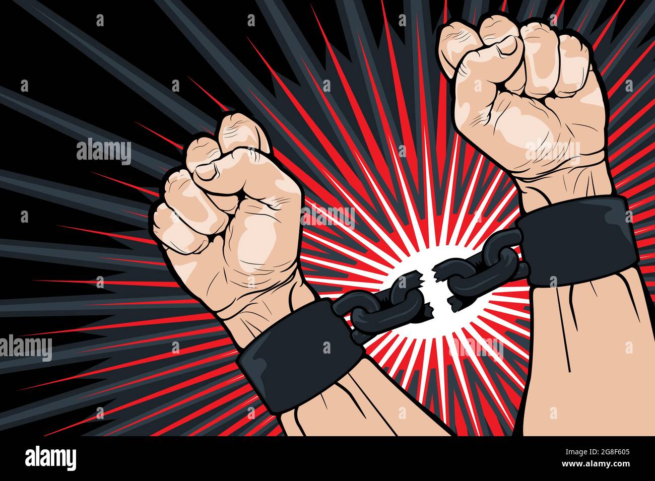 Man breaking chains hi-res stock photography and images - Alamy