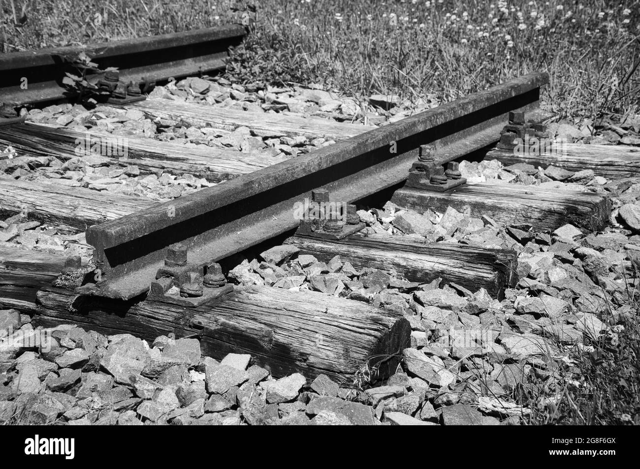 Rural railway tracks Black and White Stock Photos & Images - Alamy
