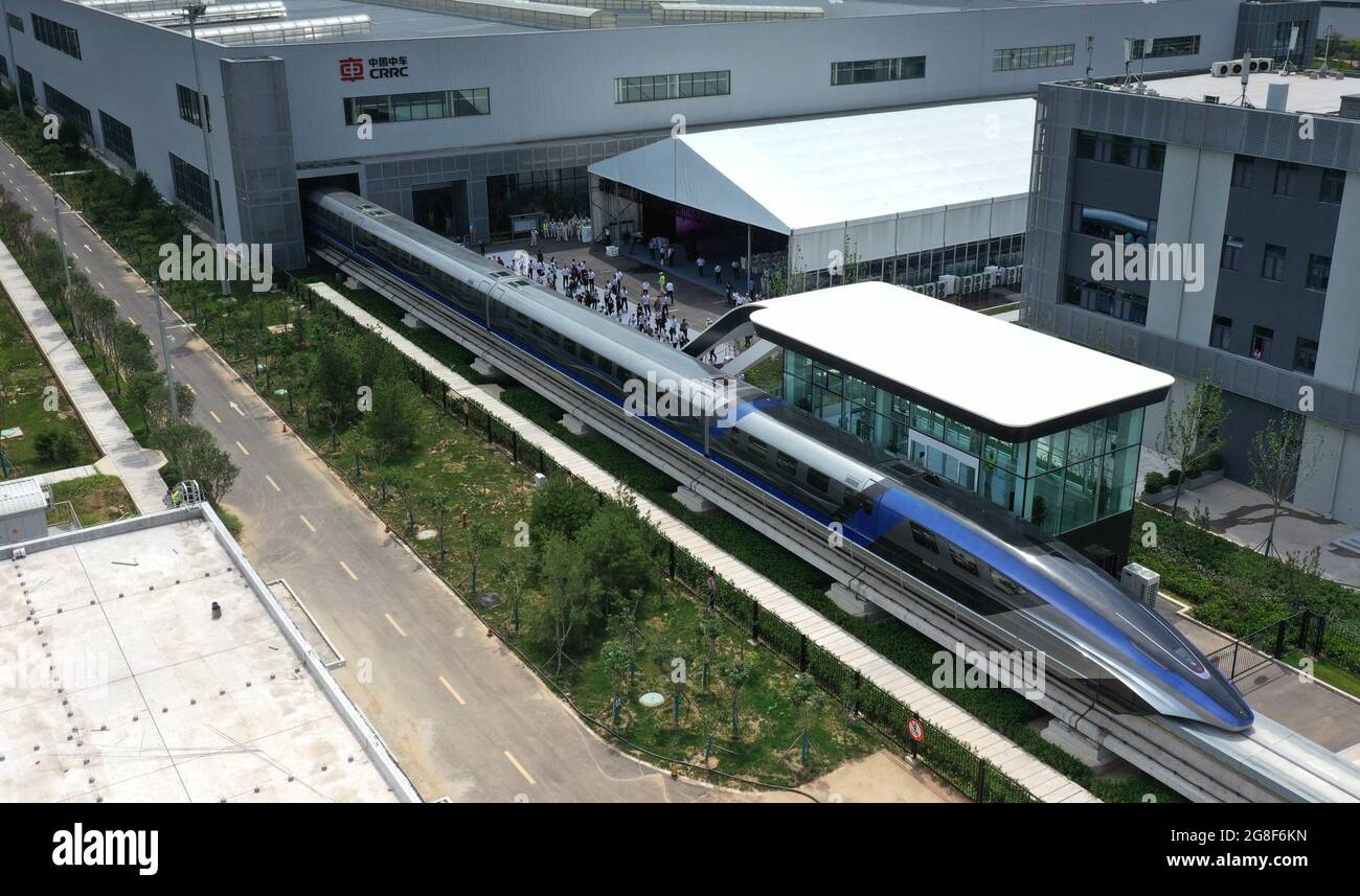 QINGDAO, CHINA - JULY 20, 2021 - A view of China's 600kmph high-speed ...