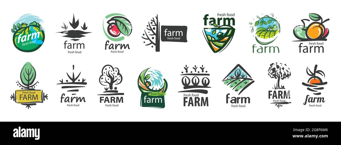 Vector set of logos for agriculture and farms Stock Vector Image & Art ...