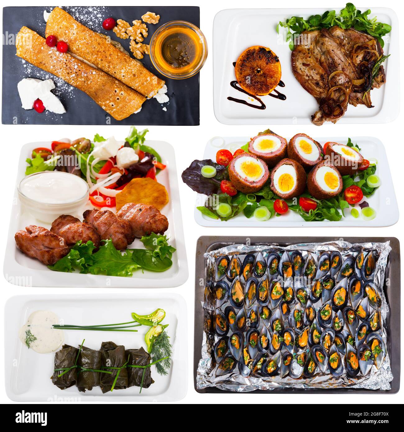 Set of various dishes Stock Photo - Alamy