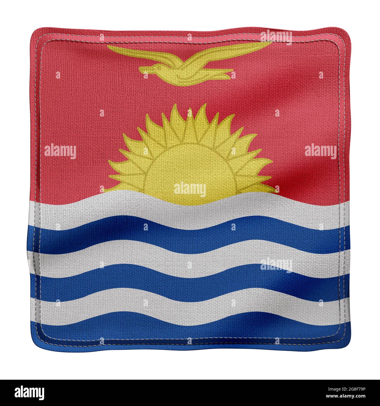 3d rendering of a detail of a silked Kiribati flag isolated on white background Stock Photo - Alamy