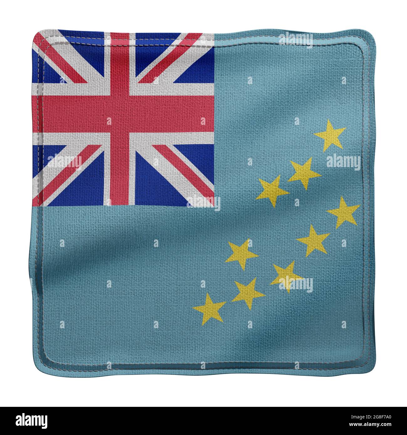 3d rendering of a detail of a silked Tuvalu flag isolated on white background Stock Photo - Alamy