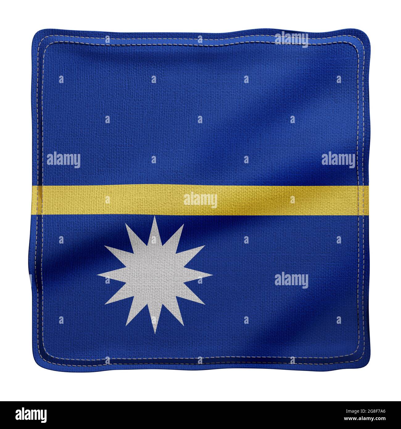 3d rendering of a detail of a silked Nauru flag isolated on white background Stock Photo - Alamy