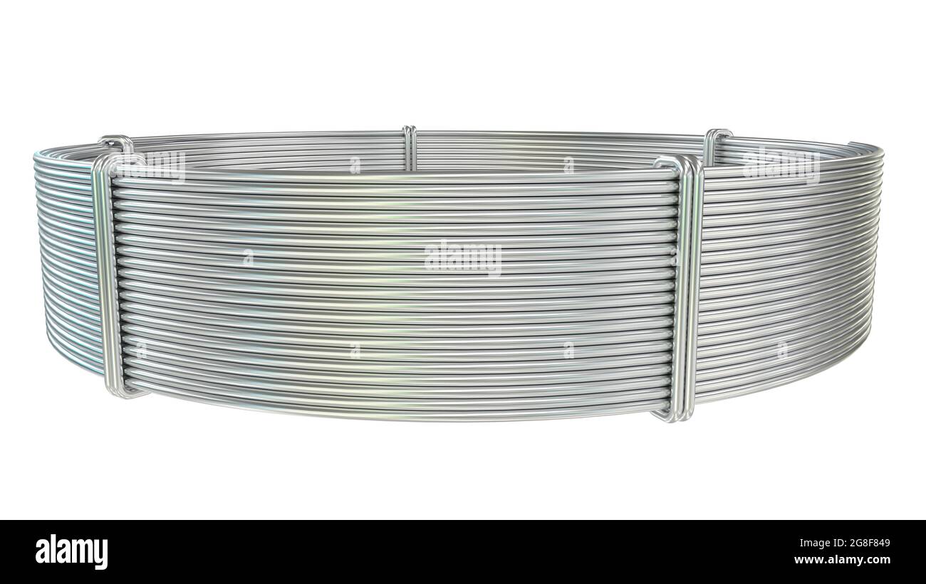 aluminum wire coil, isolated cgi industrial 3D rendering Stock Photo ...