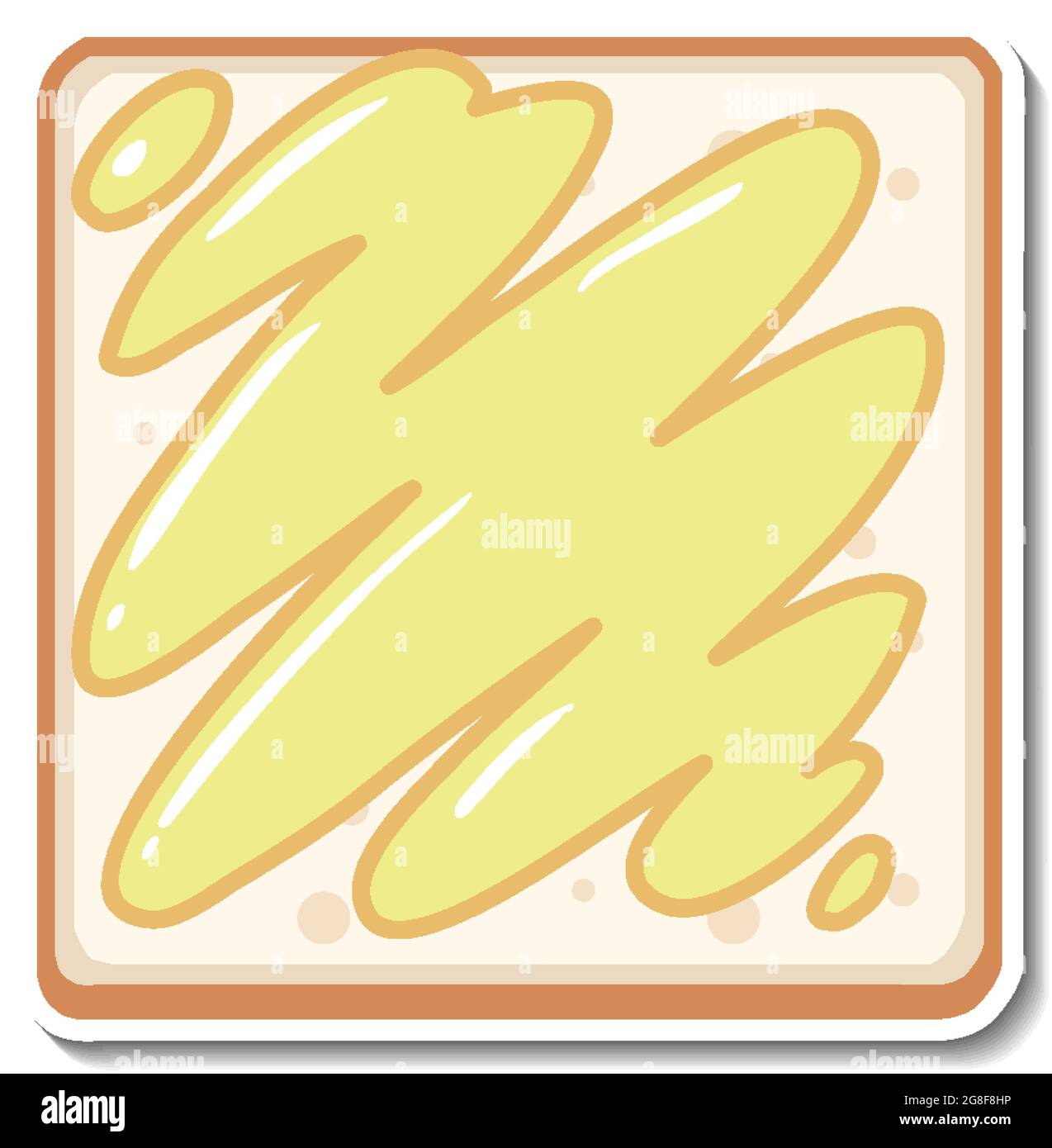 Top view of sliced bread sticker on white background illustration Stock ...