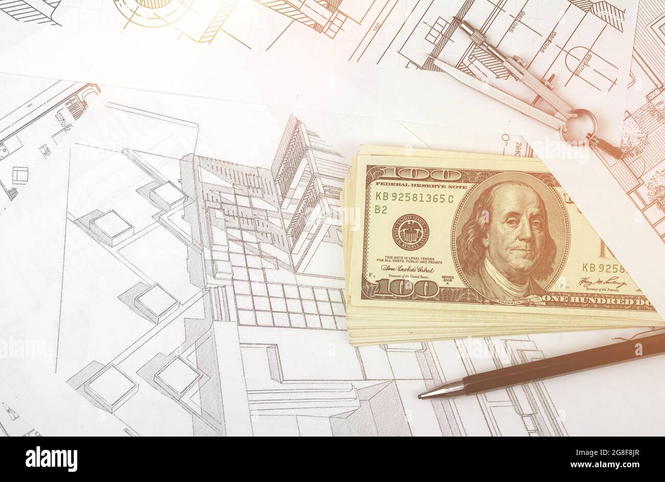 The cost of building a new house, an expensive blueprint project ...