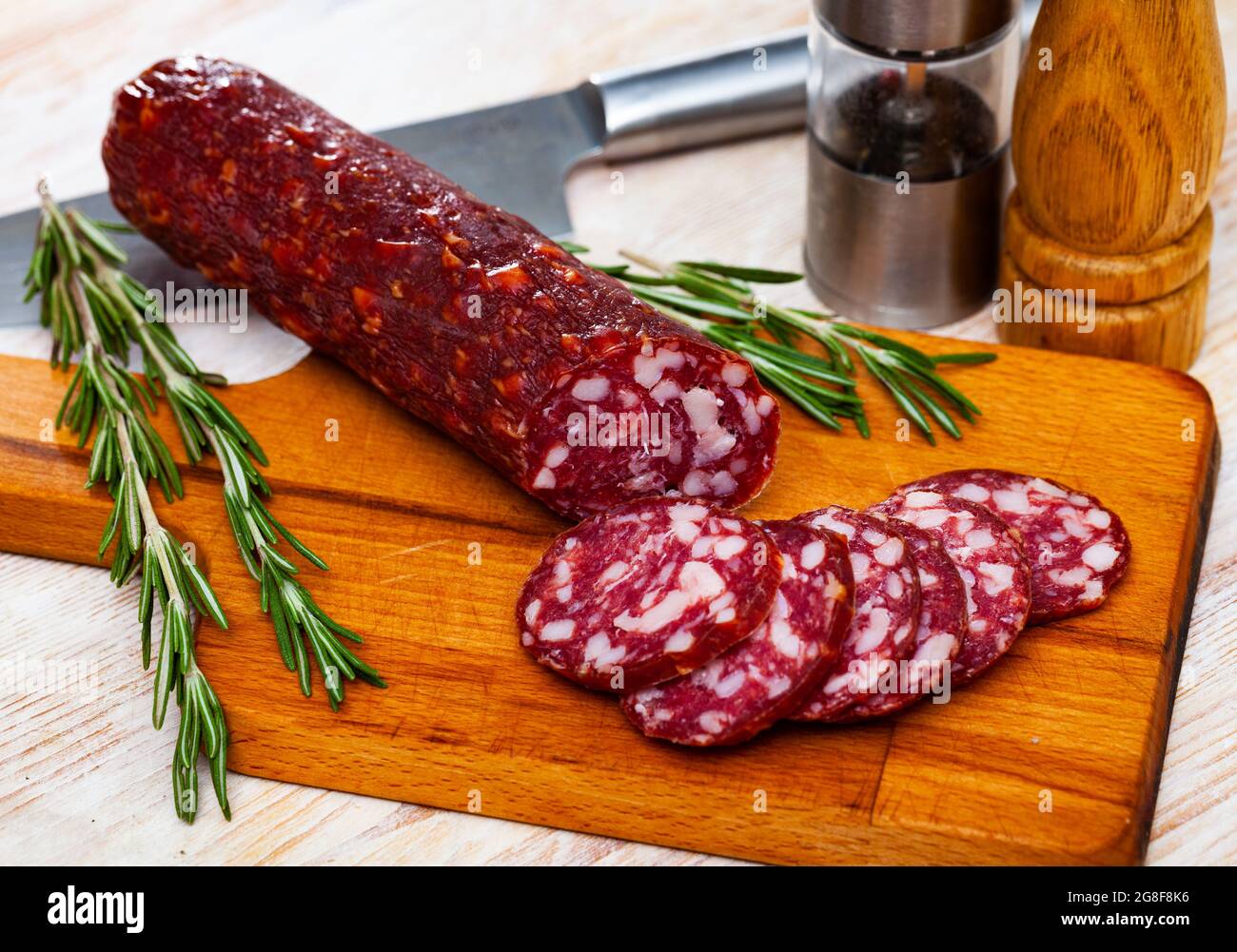 Braunschweig raw smoked sausage Stock Photo - Alamy
