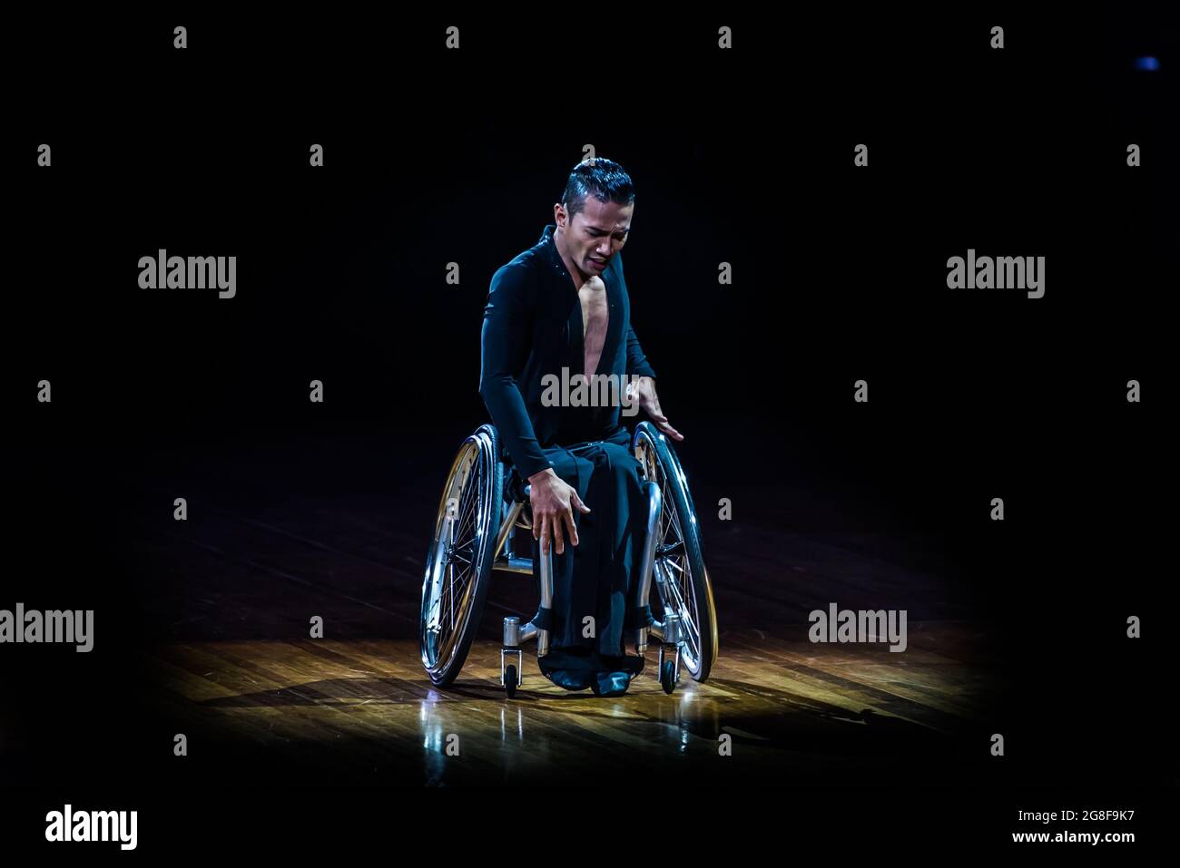 World para-dance champion Julius Obero performs on a wheelchair during ...