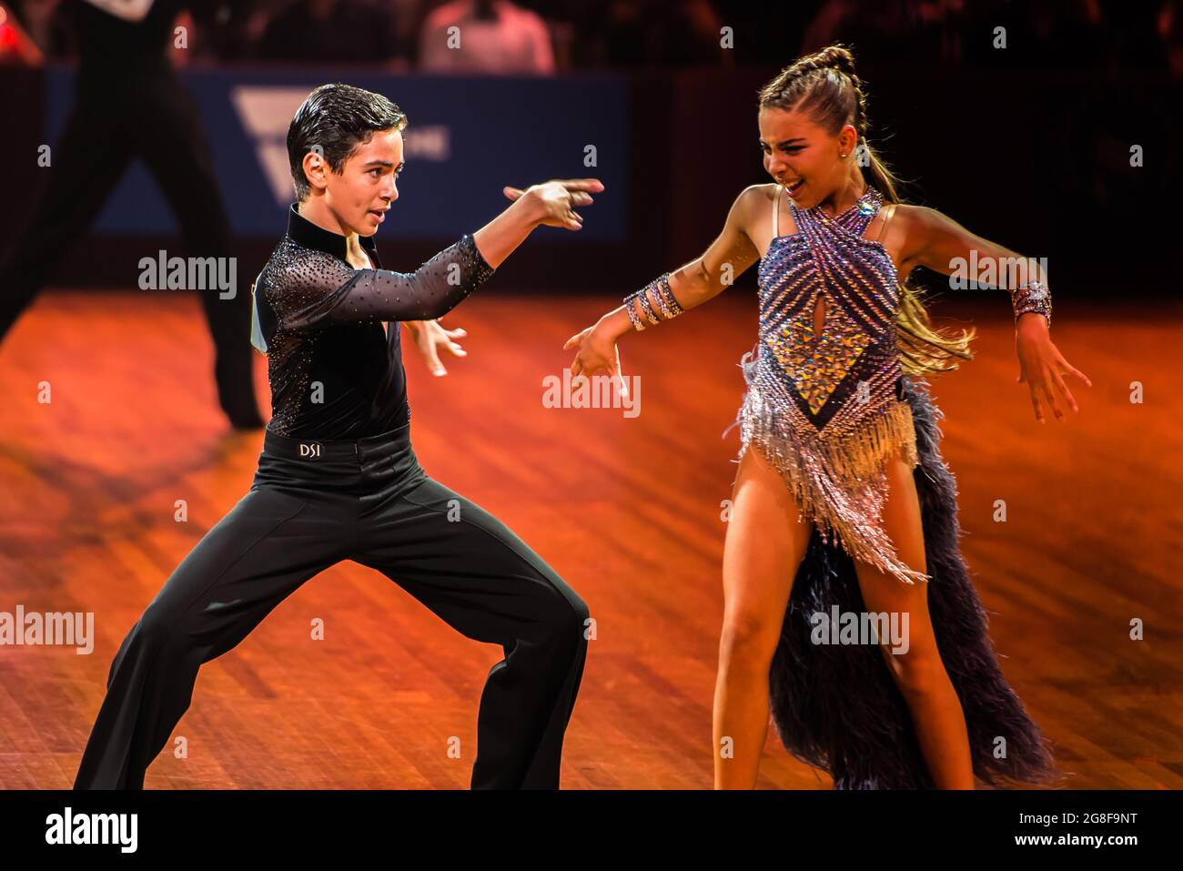 Australian Junior Latin dancers Yoni Herz and Gisele Messina perform ...