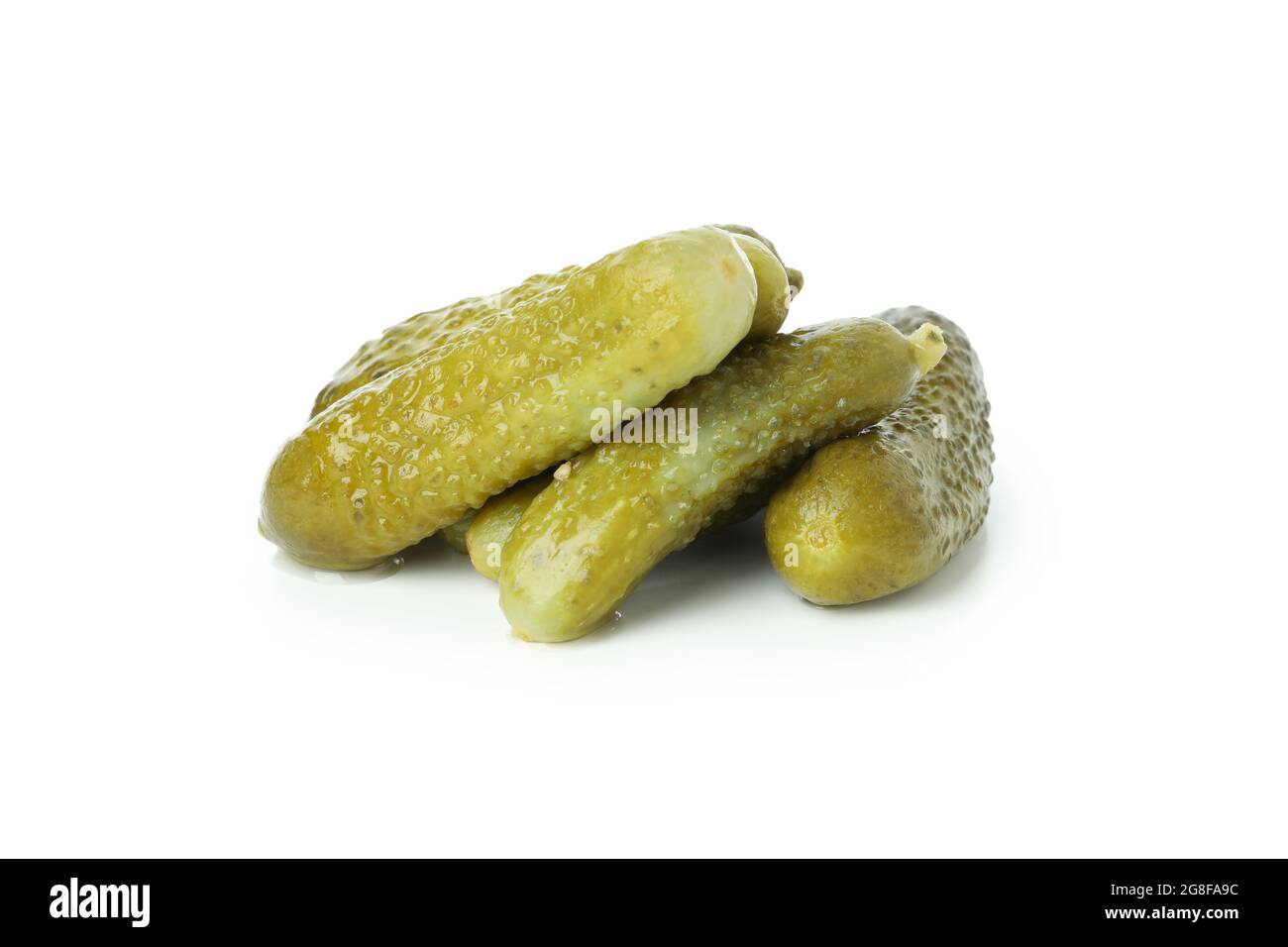 Fresh green pickles isolated on white background Stock Photo - Alamy