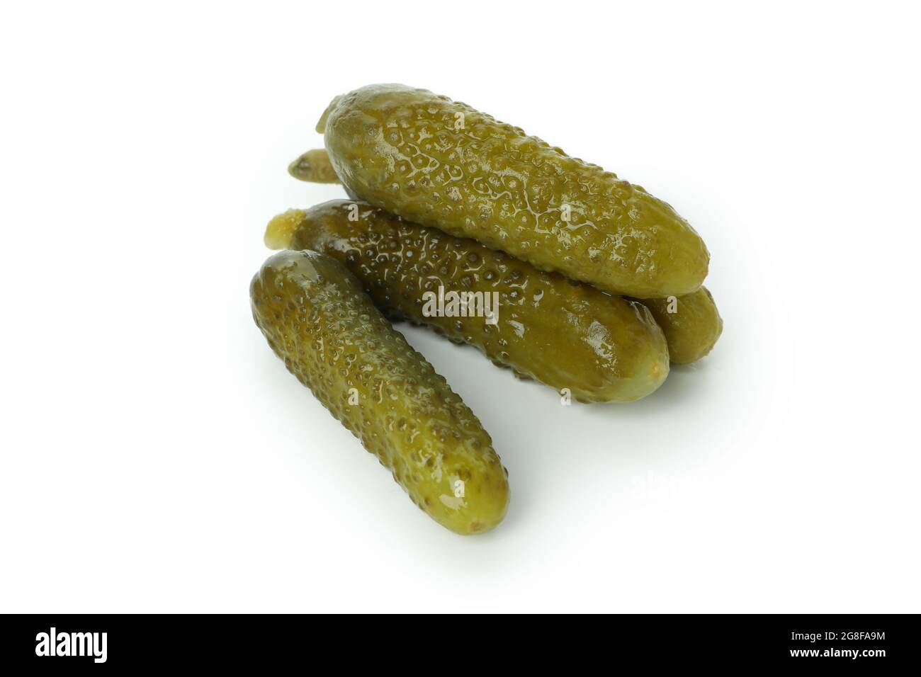 Fresh green pickles isolated on white background Stock Photo - Alamy