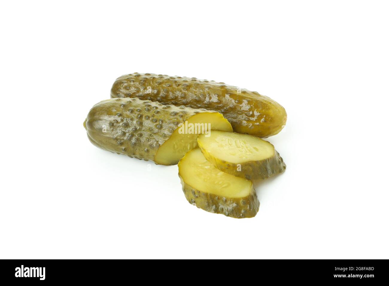 Two fresh pickles isolated on white background Stock Photo - Alamy