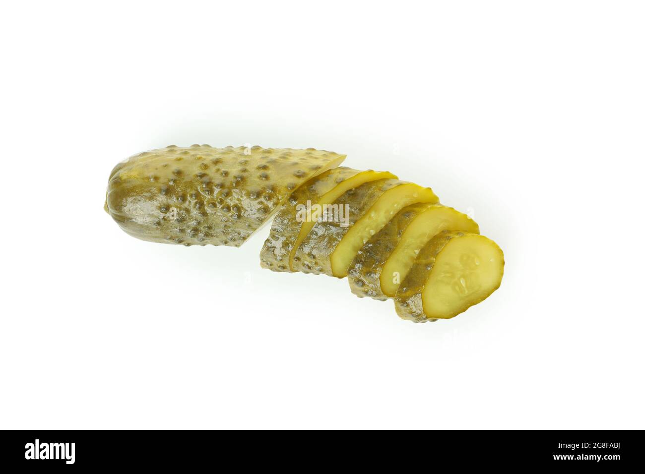 One chopped pickle isolated on white background Stock Photo - Alamy