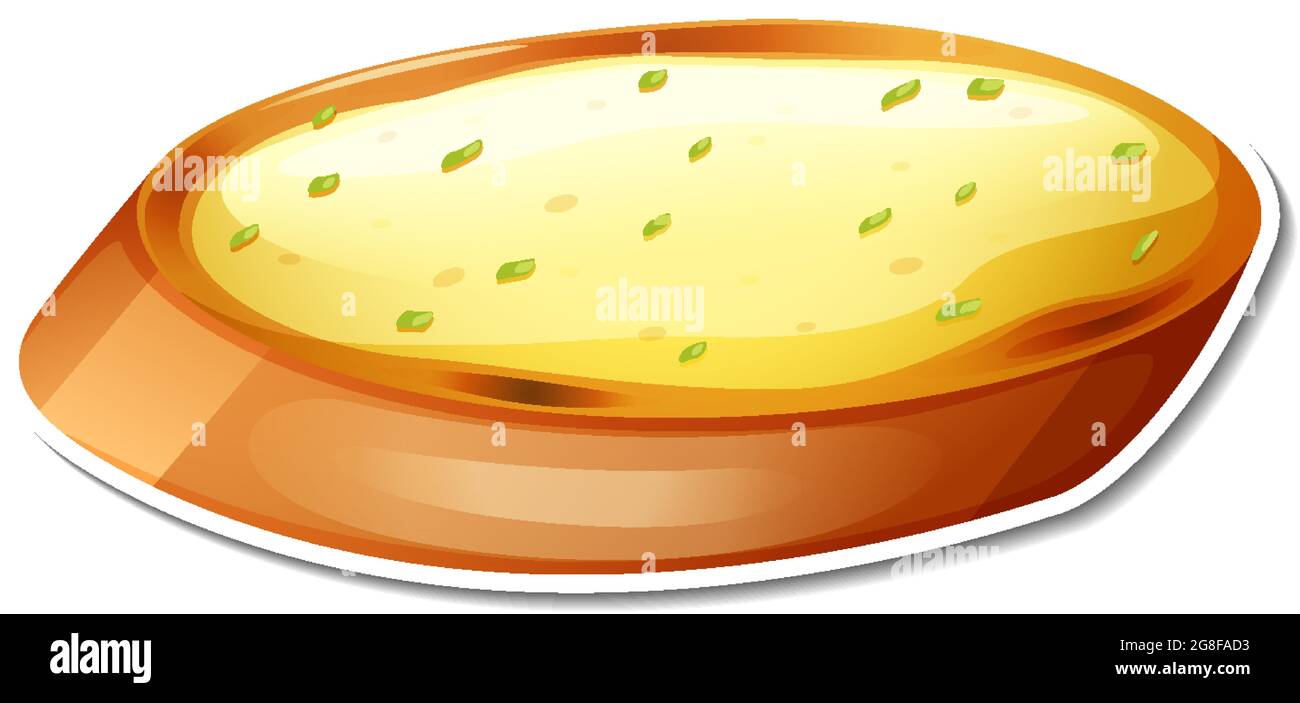 Garlic bread sticker on white background illustration Stock Vector ...