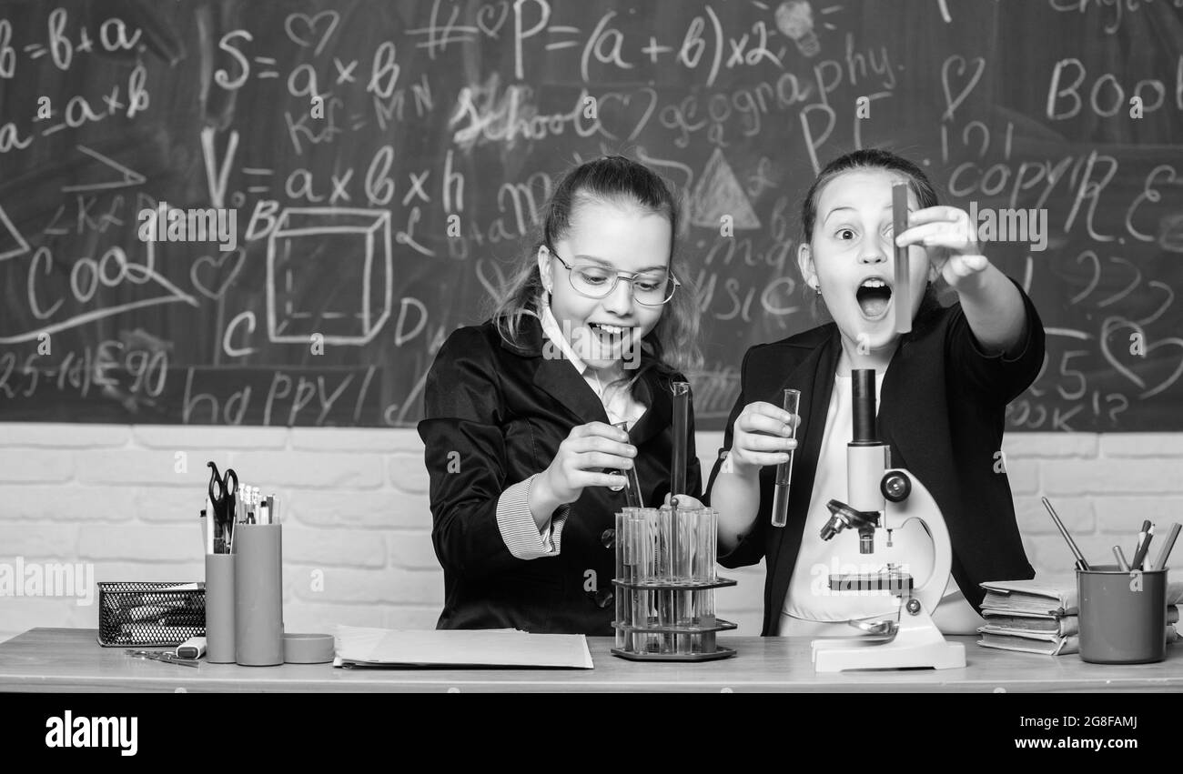 It is unbelievable. science experiments. Little girls scientist work ...