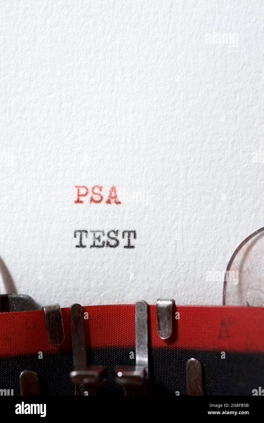 Psa test phrase written with a typewriter Stock Photo - Alamy