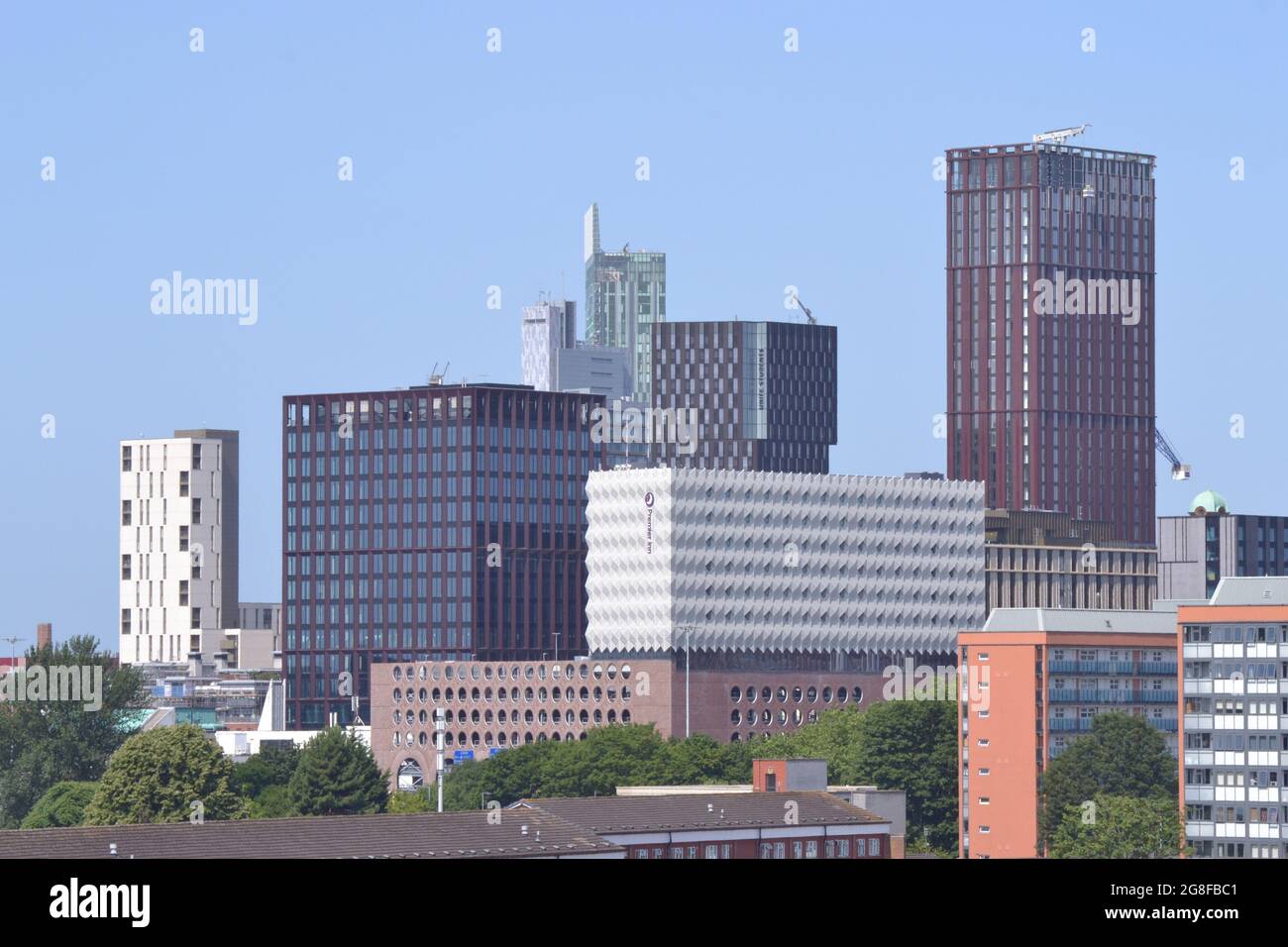 A high level view of new skyscrapers or high rise buildings in central ...