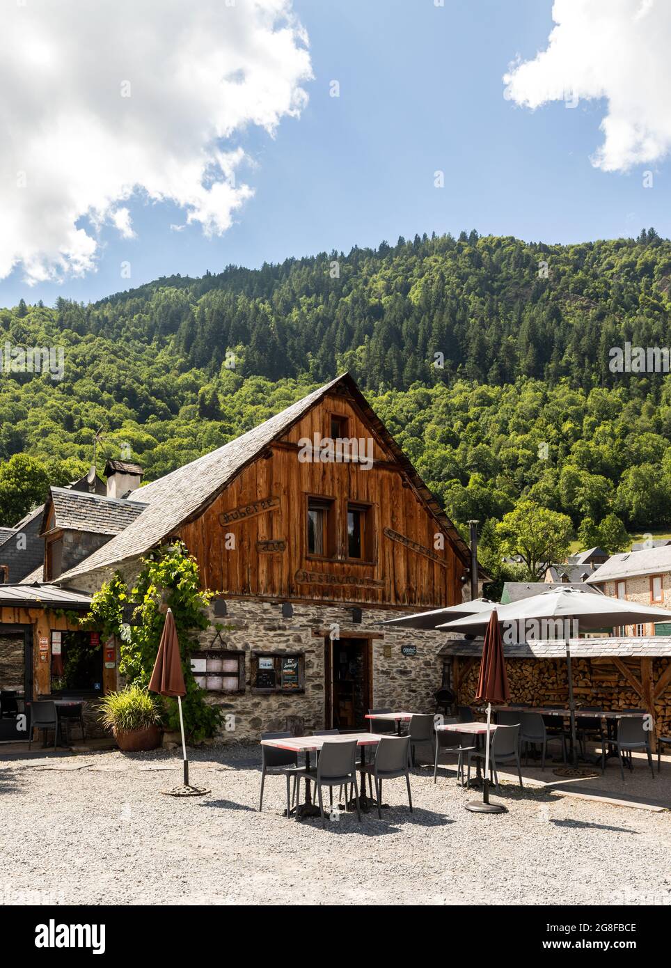 Traditional mountain restaurant in the French Pyrenees Stock Photo - Alamy